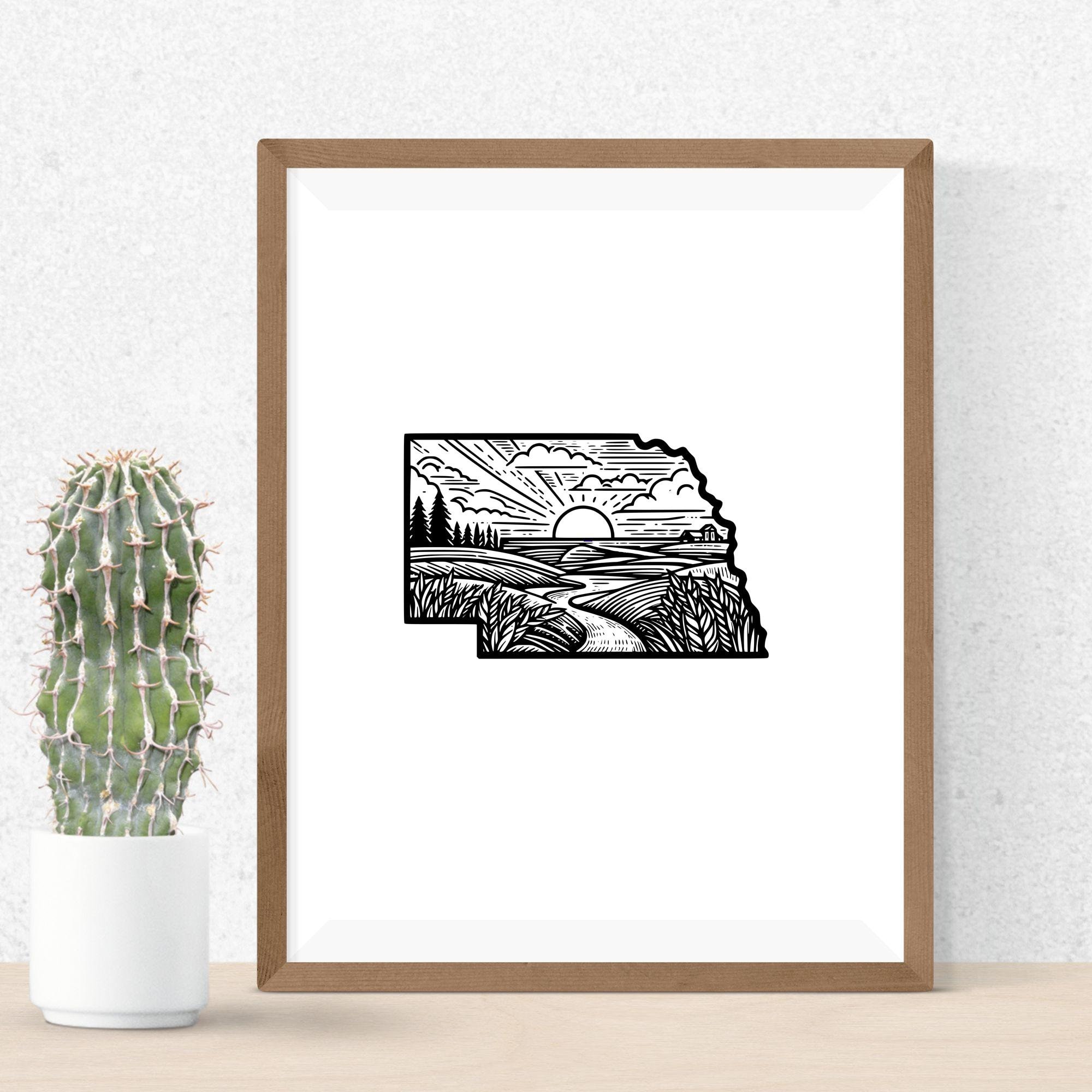 Nebraska State SVG Bundle, Nebraska Clipart, Nebraska Landscape, Omaha ...