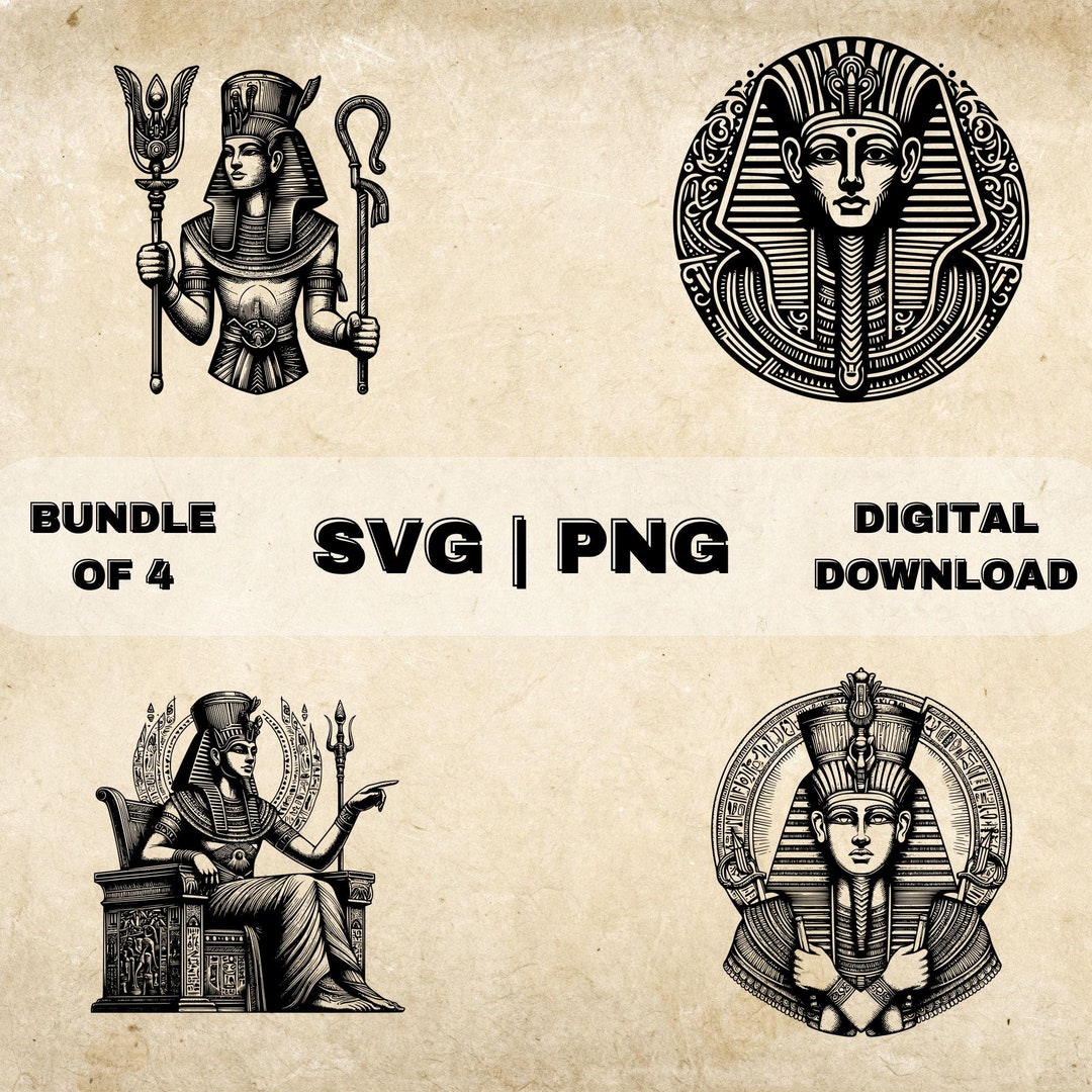 Osiris SVG Bundle, Egyptian God Clipart, Hand Drawn Ancient Egypt Theme ...
