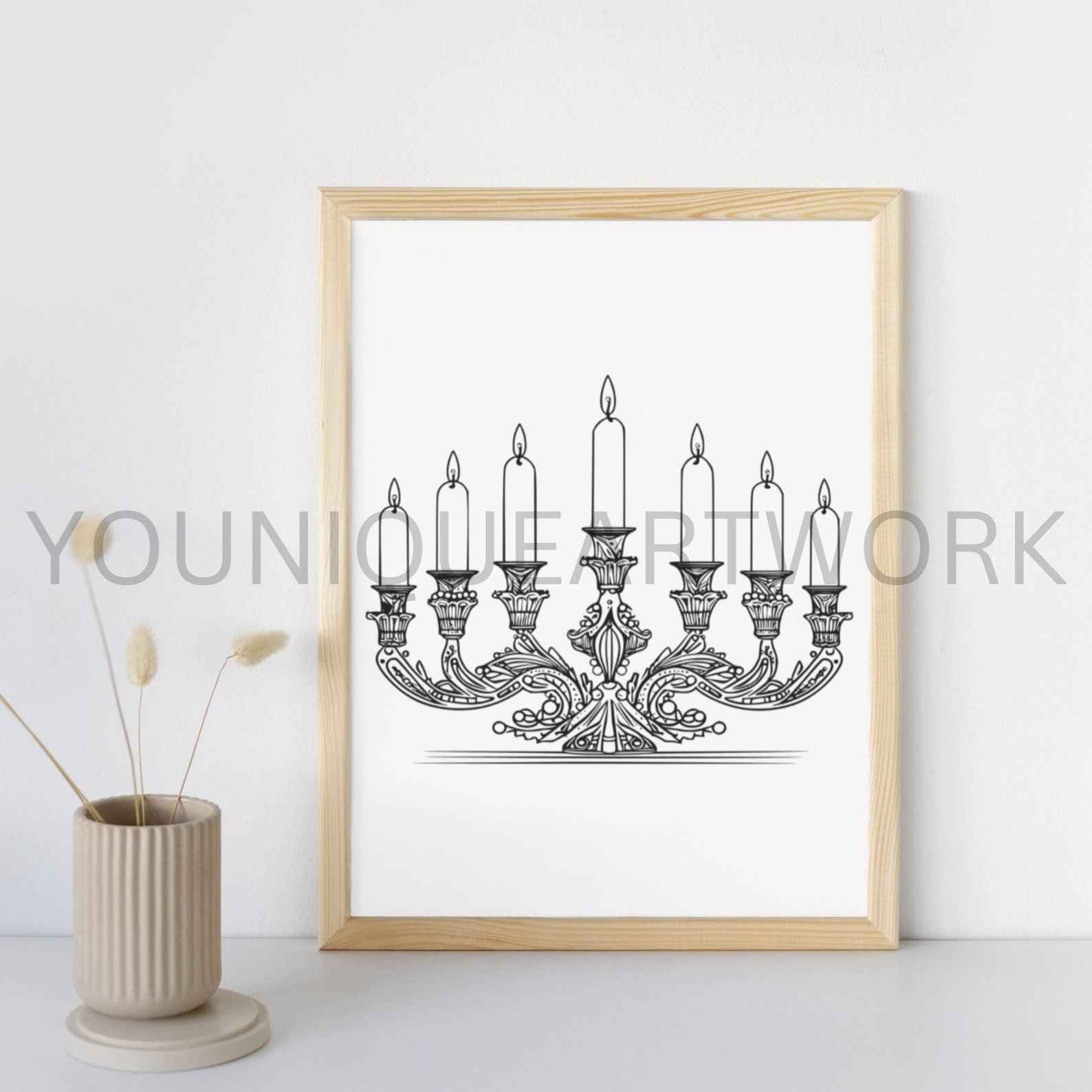 Menorah SVG Bundle, PNG, Hanukkah Clipart, Hand Drawn Menorah Vector ...