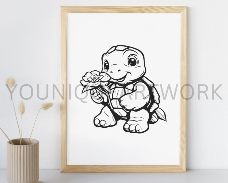 Cute Turtle SVG Bundle, PNG, Baby Sea Turtle Clipart, Hand Drawn Funny ...