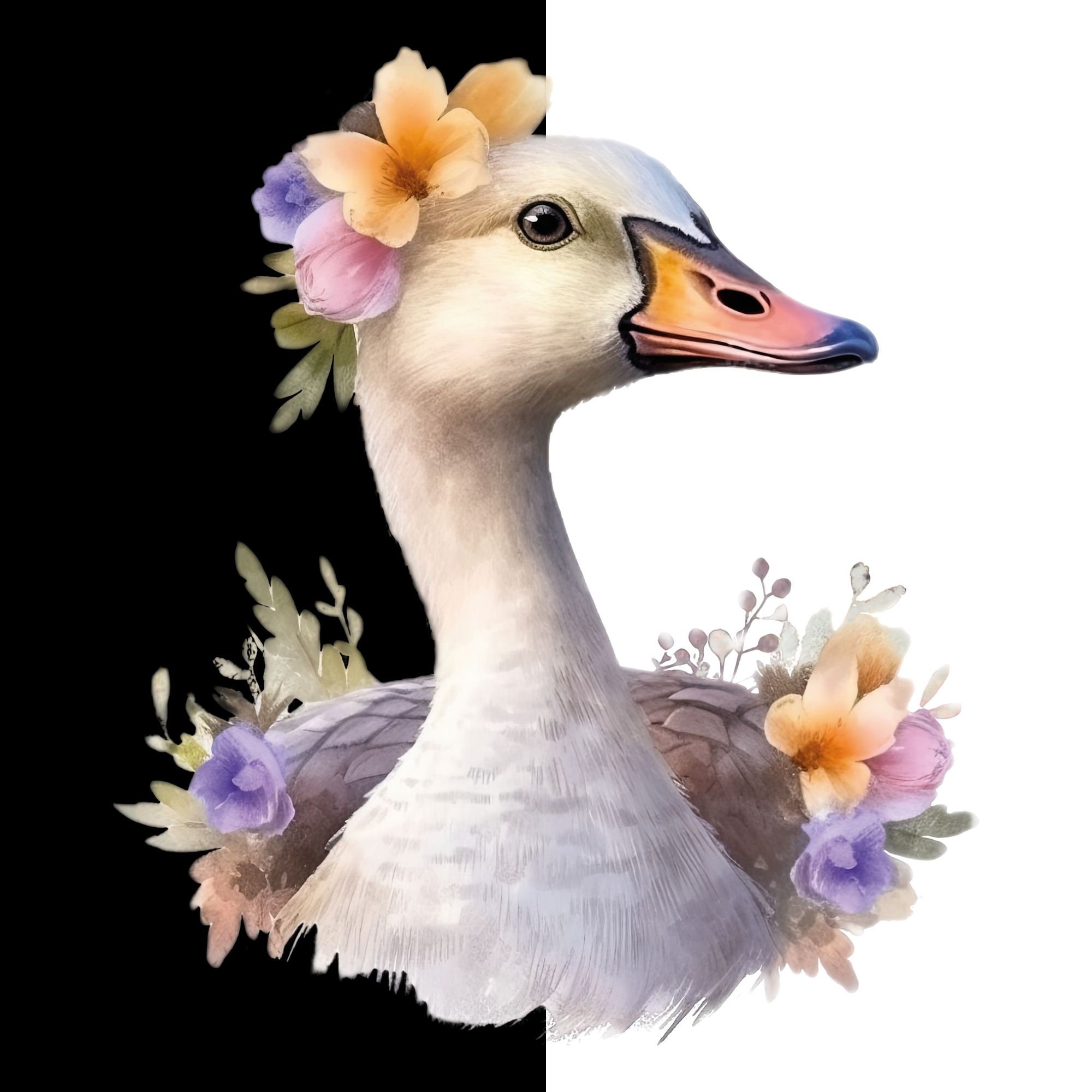 Floral Goose Clipart Goose PNG Files for Sublimation Gooses - Etsy ...