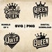 Queen With Crown SVG Bundle, Birthday Queen Clipart, Hand Drawn ...