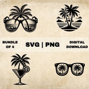 Palm Tree SVG Bundle, Palm Tree Clipart, Hand Drawn Beach Theme Vector ...