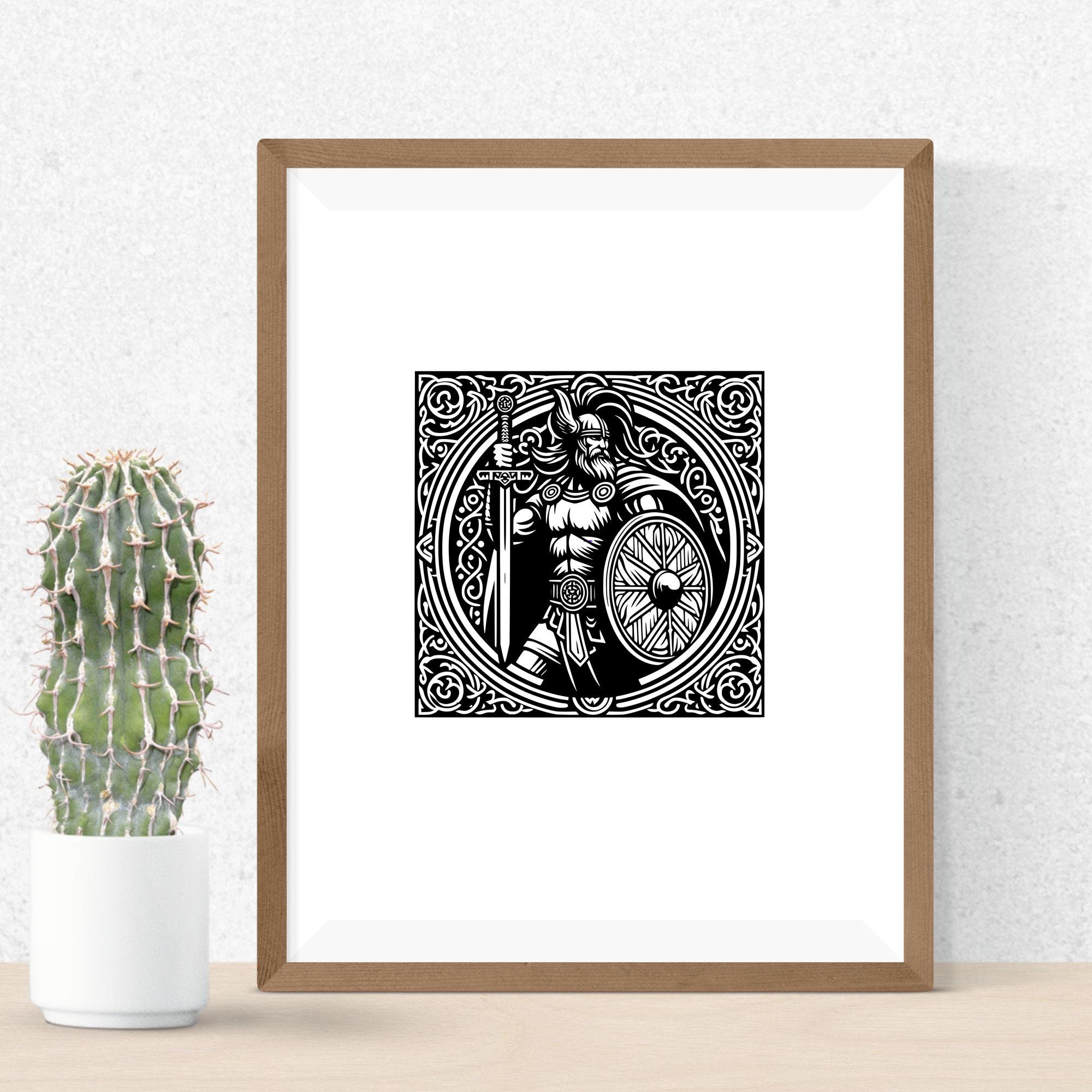 Tyr SVG Bundle, Norse God Clipart, Hand Drawn Scandinavian Viking Theme ...