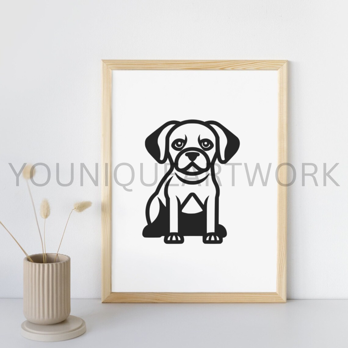 Puggle SVG Bundle, PNG, Dogs Clipart, Hand Drawn Dog Vector ...