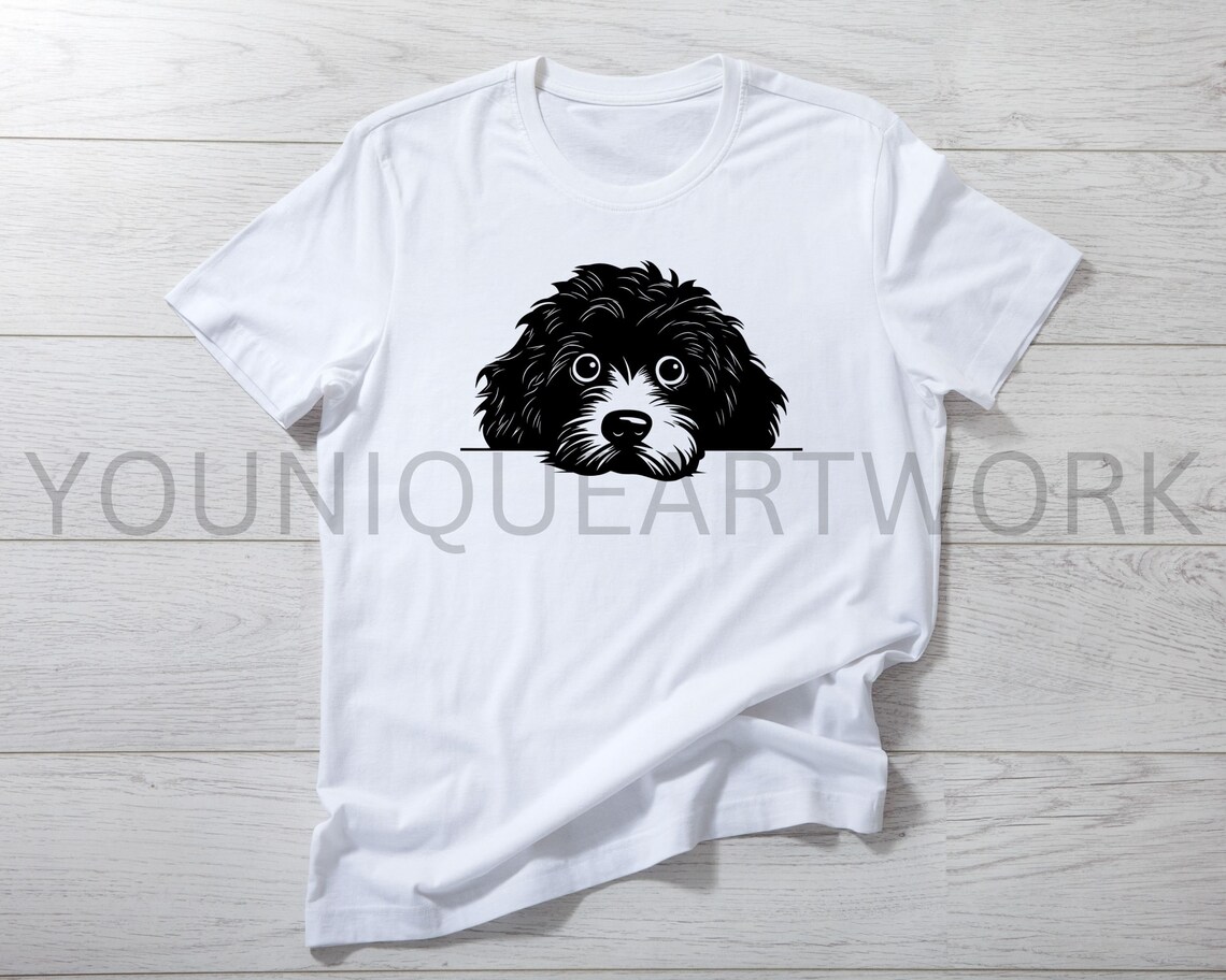 Cavapoo SVG Bundle PNG Cute Dog Clipart Hand Drawn Peeking - Etsy