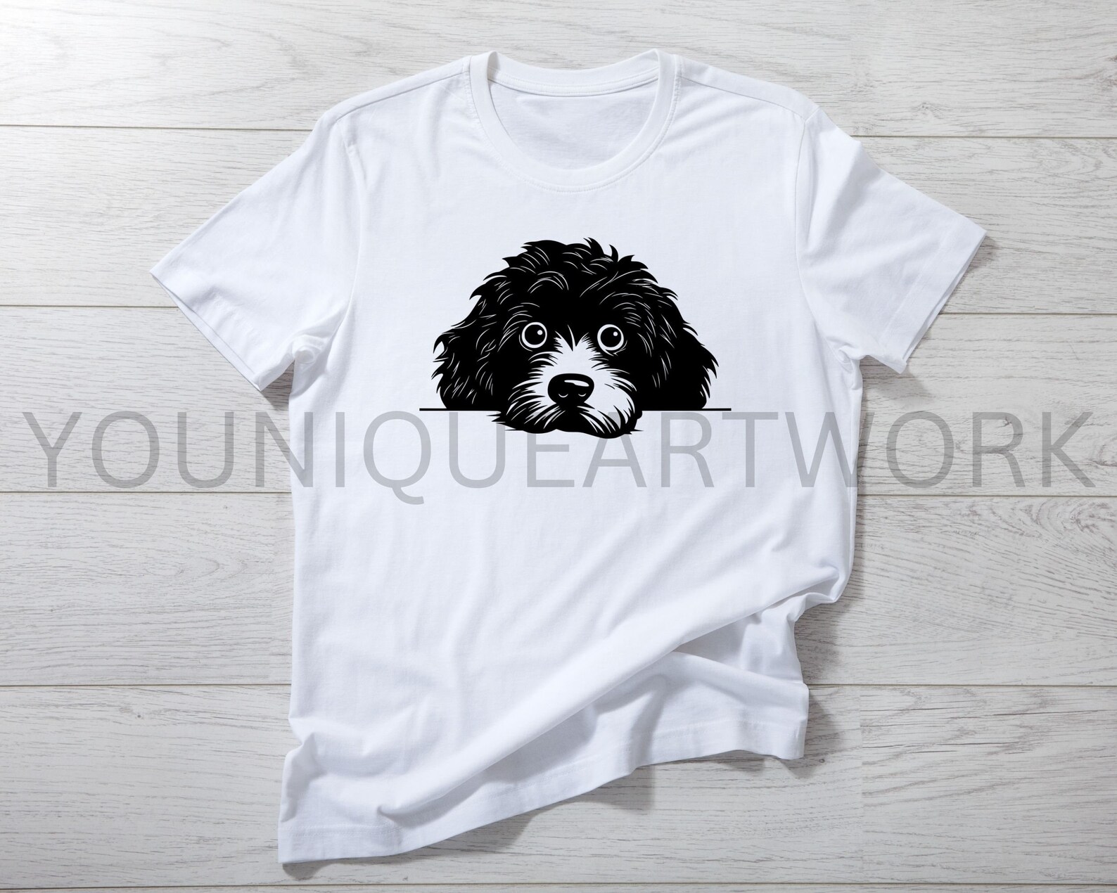 Cavapoo SVG Bundle PNG Cute Dog Clipart Hand Drawn Peeking - Etsy