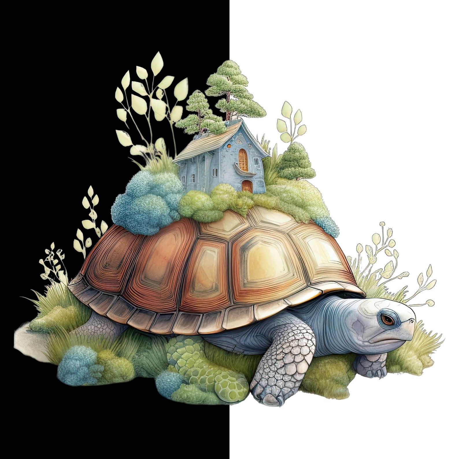 Tortoise Clipart, Tortoise PNG Files for Sublimation, Floral Tortoise ...