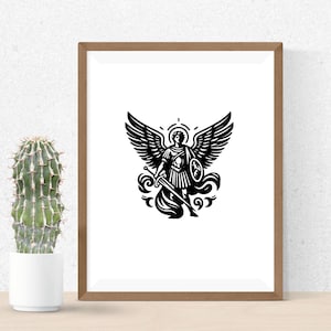 Saint Michael SVG Bundle, Archangel Michael Clipart, Hand Drawn St Michael Theme Vector ...