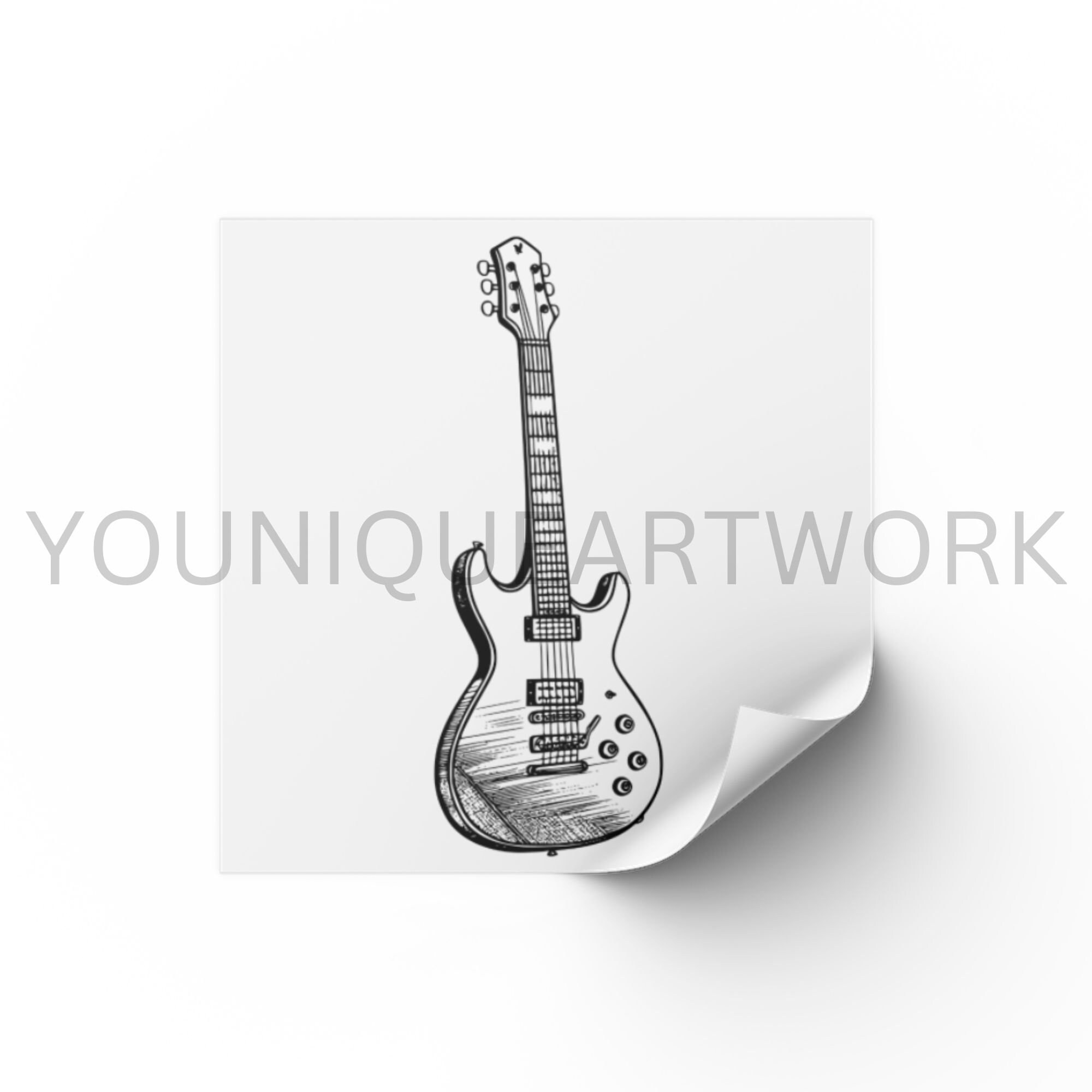E-Gitarre SVG Bundle, PNG, Gitarrist Clipart, handgezeichnete E ...