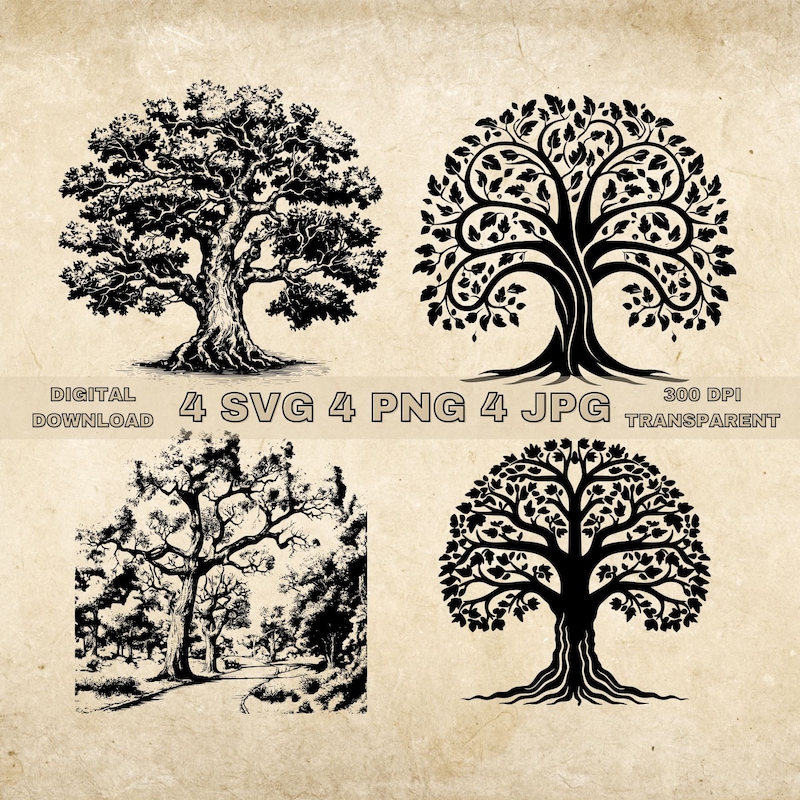 Oak Tree Svg - Etsy