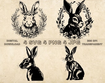 Vector HARE Head AI Eps PNG Pdf Svg Dxf Jpg Download Digital Graphical ...