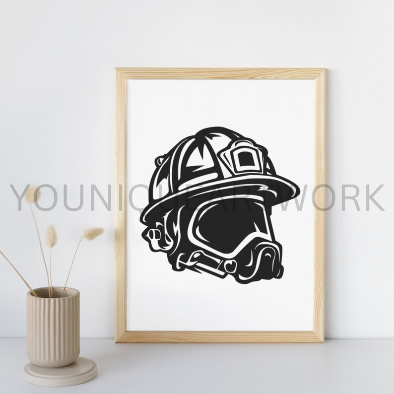 Firefighter SVG Bundle, PNG, Fire Truck and Helmet Clipart, Hand Drawn ...