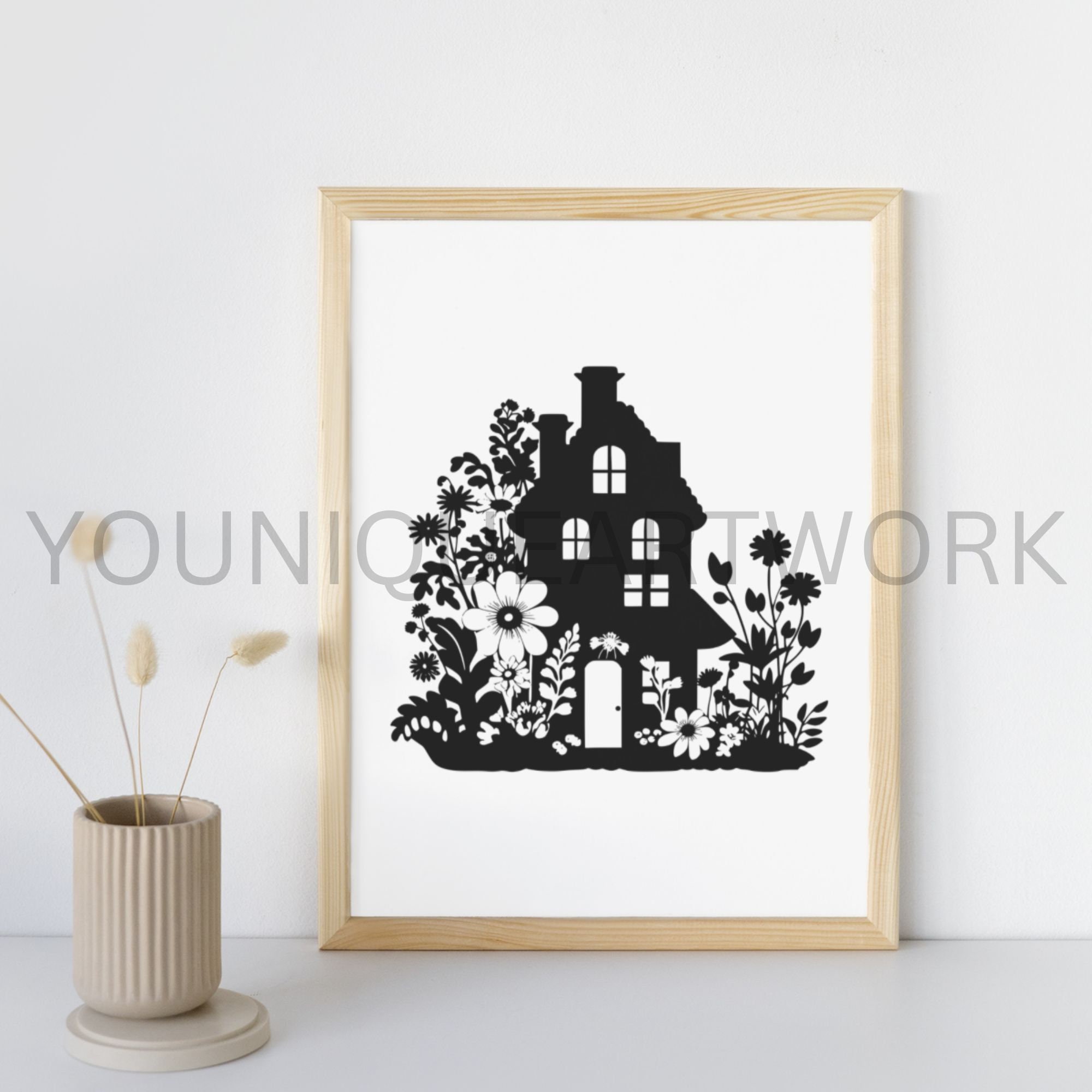 Beautiful House SVG Bundle PNG Floral Home Clipart Hand - Etsy