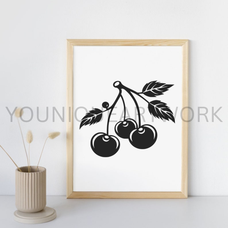 Cherry SVG Bundle, PNG, Fruit Clipart, Hand Drawn Cherries Vector ...