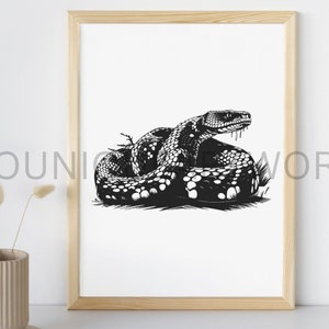 Rattlesnake SVG Bundle, PNG, Snake Clipart, Hand Drawn Snakes Vector ...