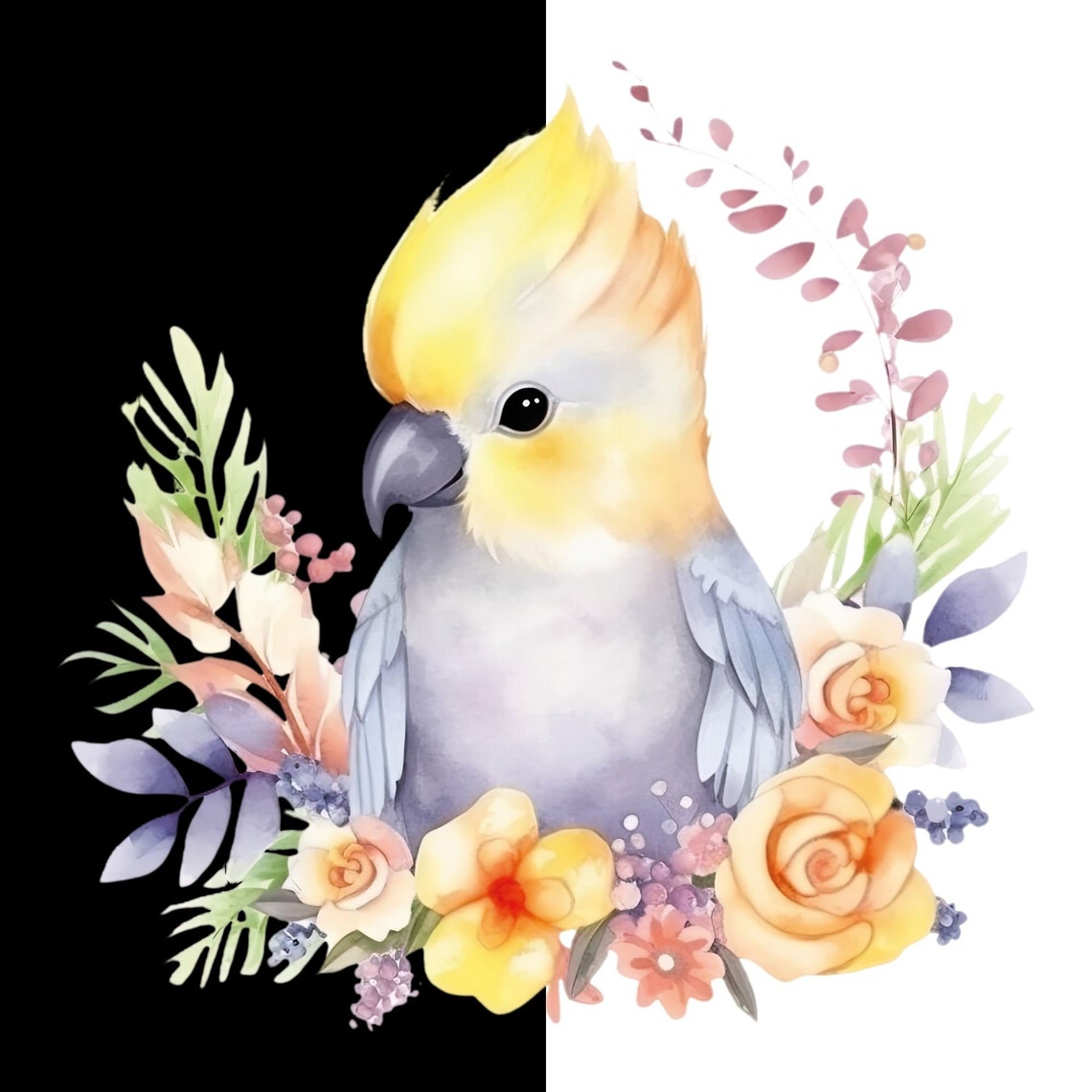 Watercolor Cockatiel Clipart, Cockatiel PNG, Cute Birds Clip Art for ...