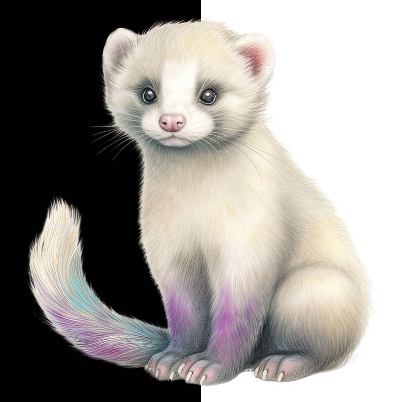 Cute Ferret Clipart, Ferret PNG Files for Sublimation, Ferrets Clip Art ...