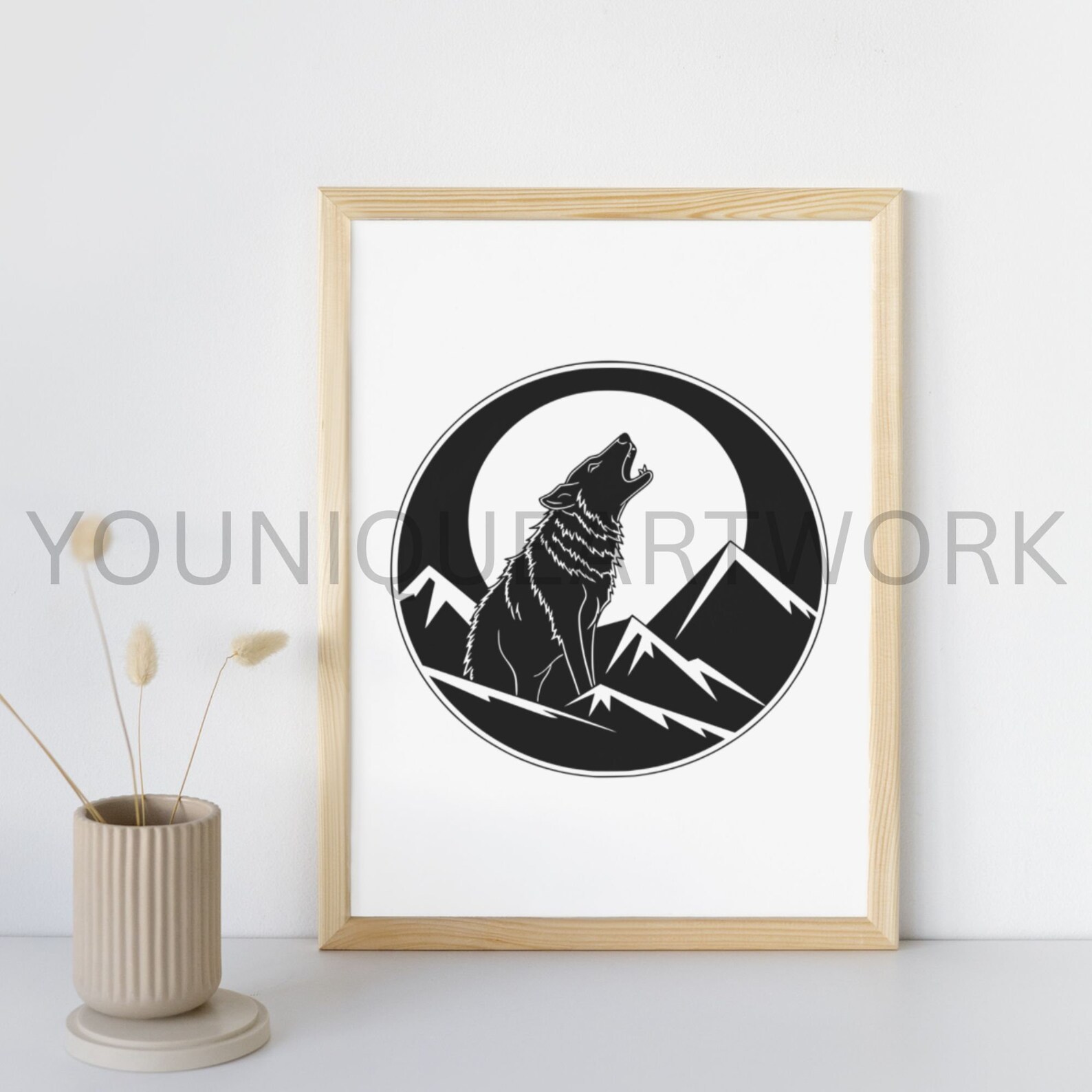 Wolf Scene SVG Bundle PNG Wolf Howling Clipart Hand Drawn - Etsy