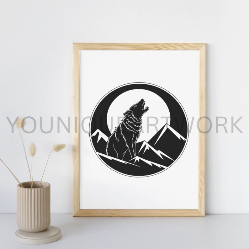 Wolf Scene SVG Bundle PNG Wolf Howling Clipart Hand Drawn - Etsy