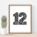 Number 12 SVG Bundle, 12th Birthday Clipart, Hand Drawn Twelve Themed ...
