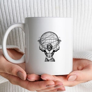 Atlas SVG Bundle, Titan Clipart, Hand Drawn Greek Mythology Holding the ...