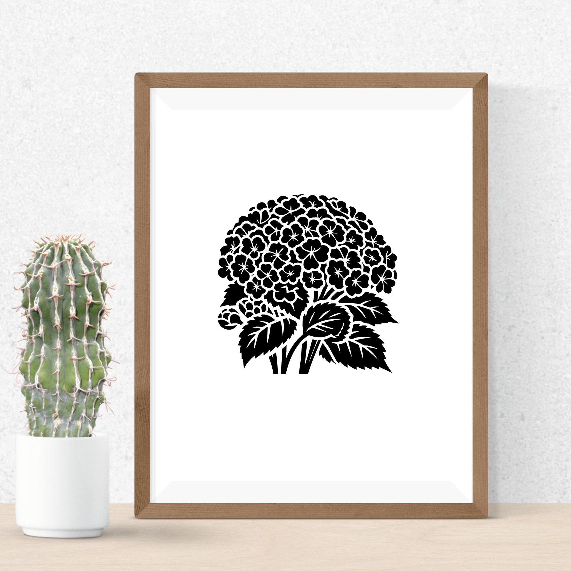 Hydrangea SVG Bundle, Flowers Clipart, Hand Drawn Floral Theme Vector ...