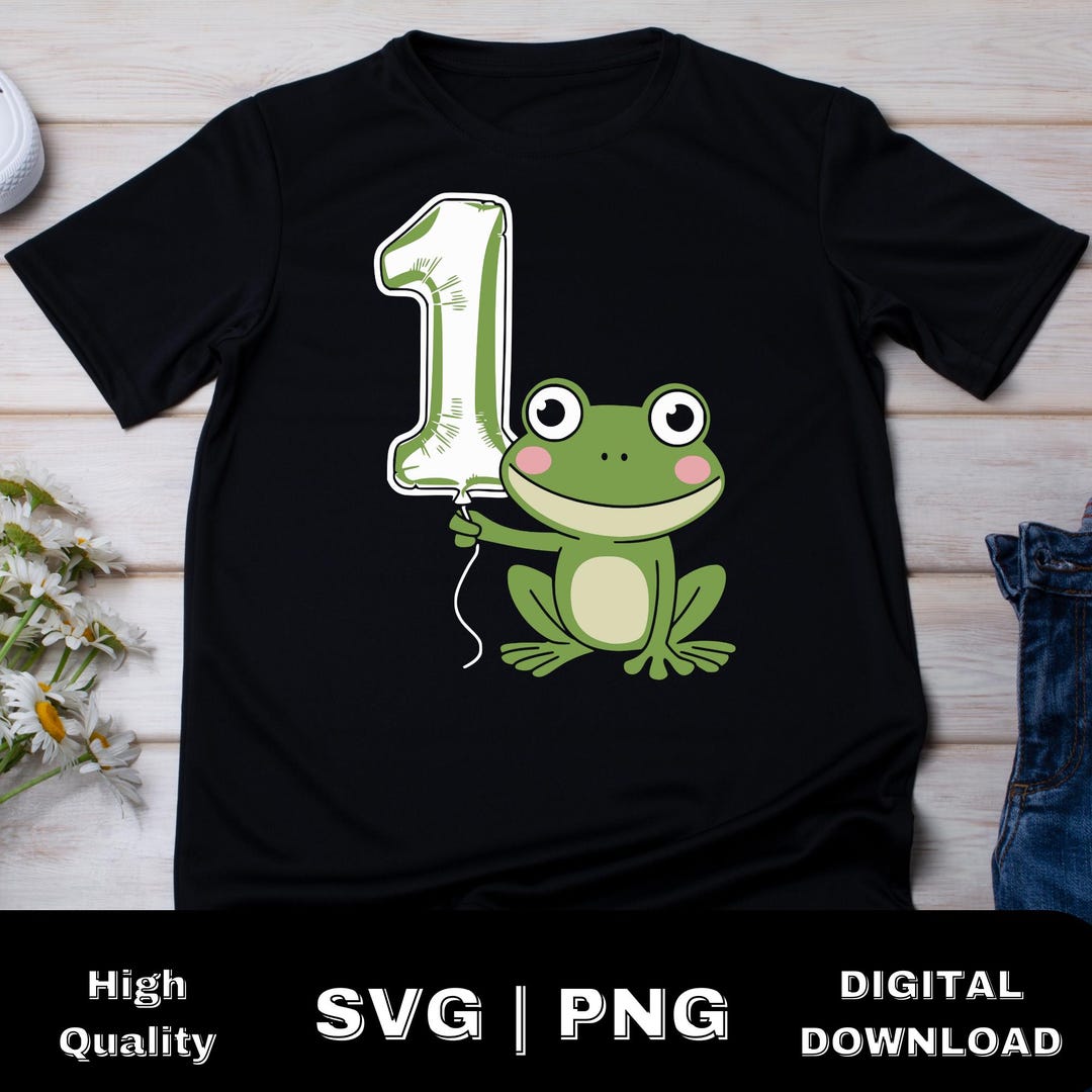 First Birthday Frog SVG PNG Clipart - Baby's 1st Birthday Gift Design ...