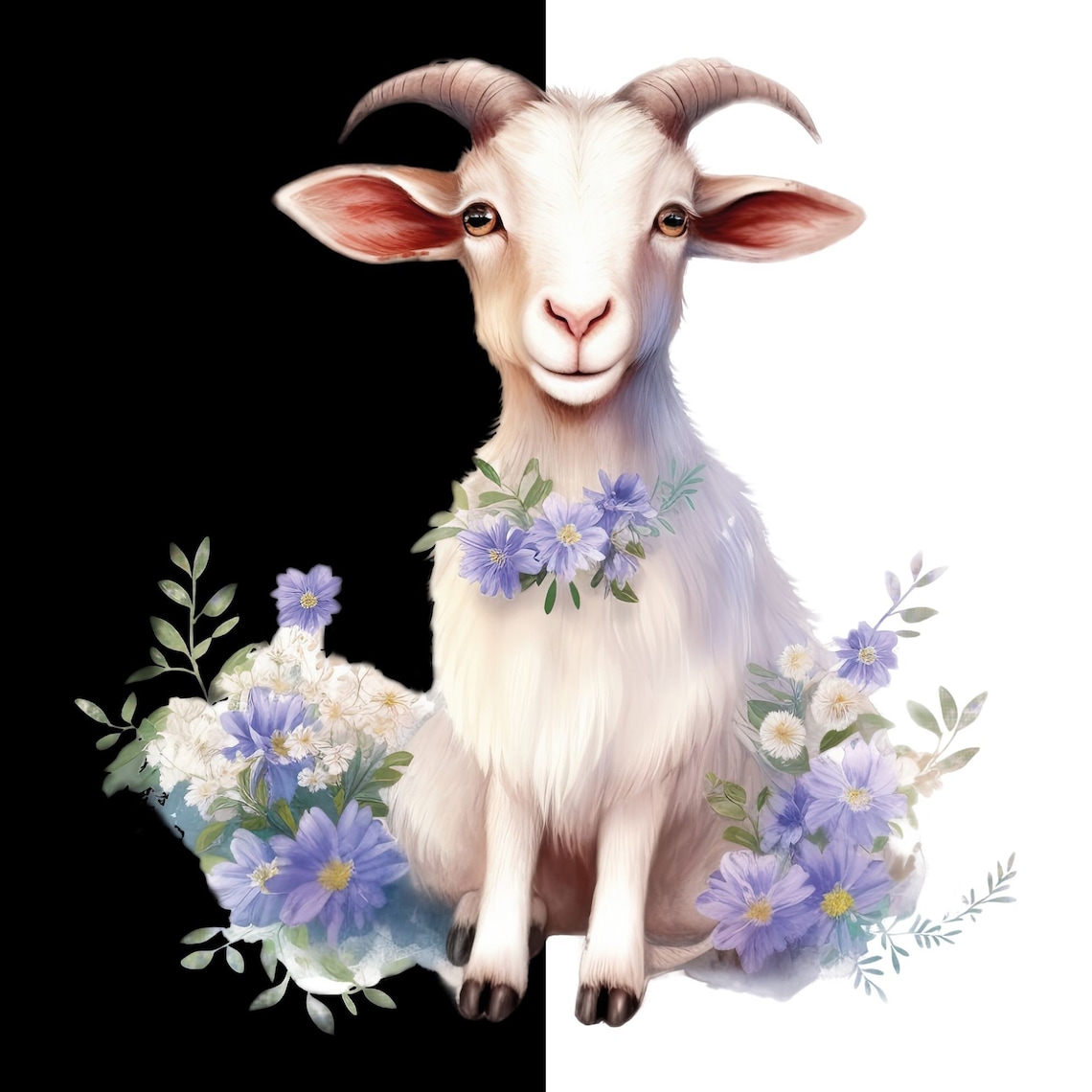 Cute Goat Clipart, Goat PNG Files for Sublimation, Goats Clip Art, Goat ...
