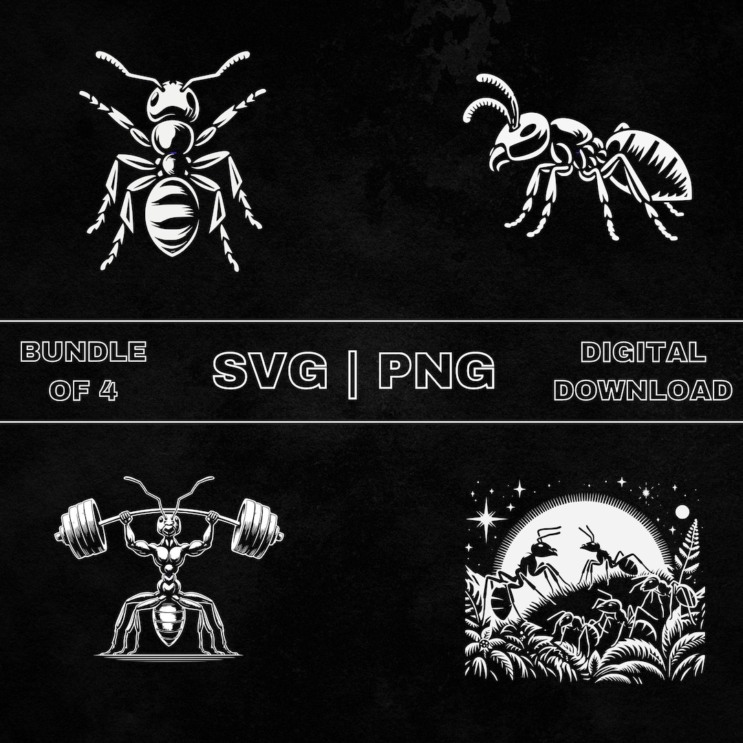 Ant SVG Bundle, Ant Clipart, Hand Drawn Ant Theme Vector Illustration ...