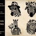 Zebra SVG Bundle, PNG, Cute Zebra Clipart, Hand Drawn Floral Zebra ...