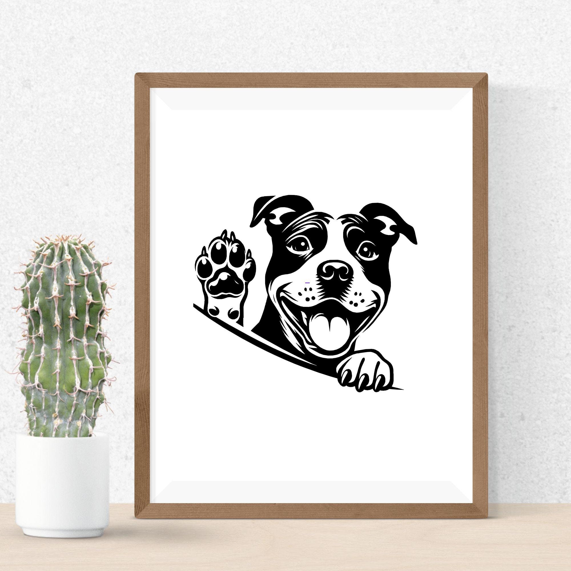 American Staffordshire Terrier SVG Bundle, Dog Clipart, Hand Drawn Dog ...