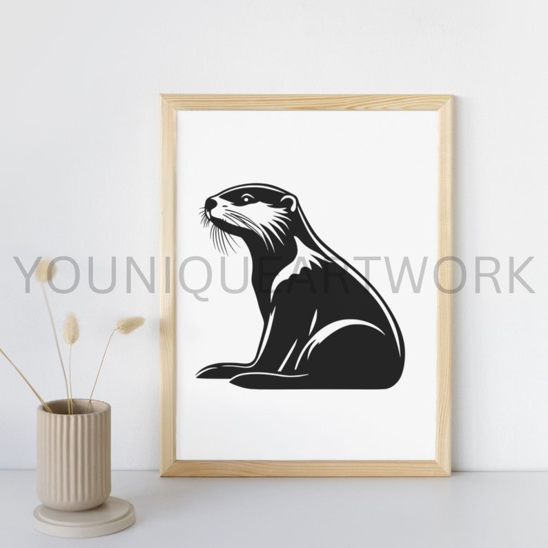Otter SVG Bundle PNG Woodland Clipart Hand Drawn Otters - Etsy