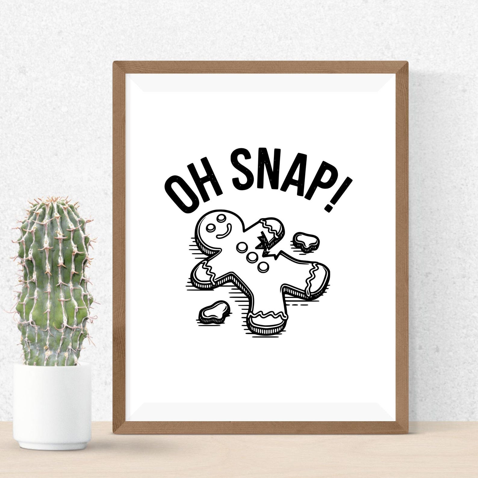 Oh Snap Gingerbread Man Christmas Cookie SVG PNG Files for Baking ...