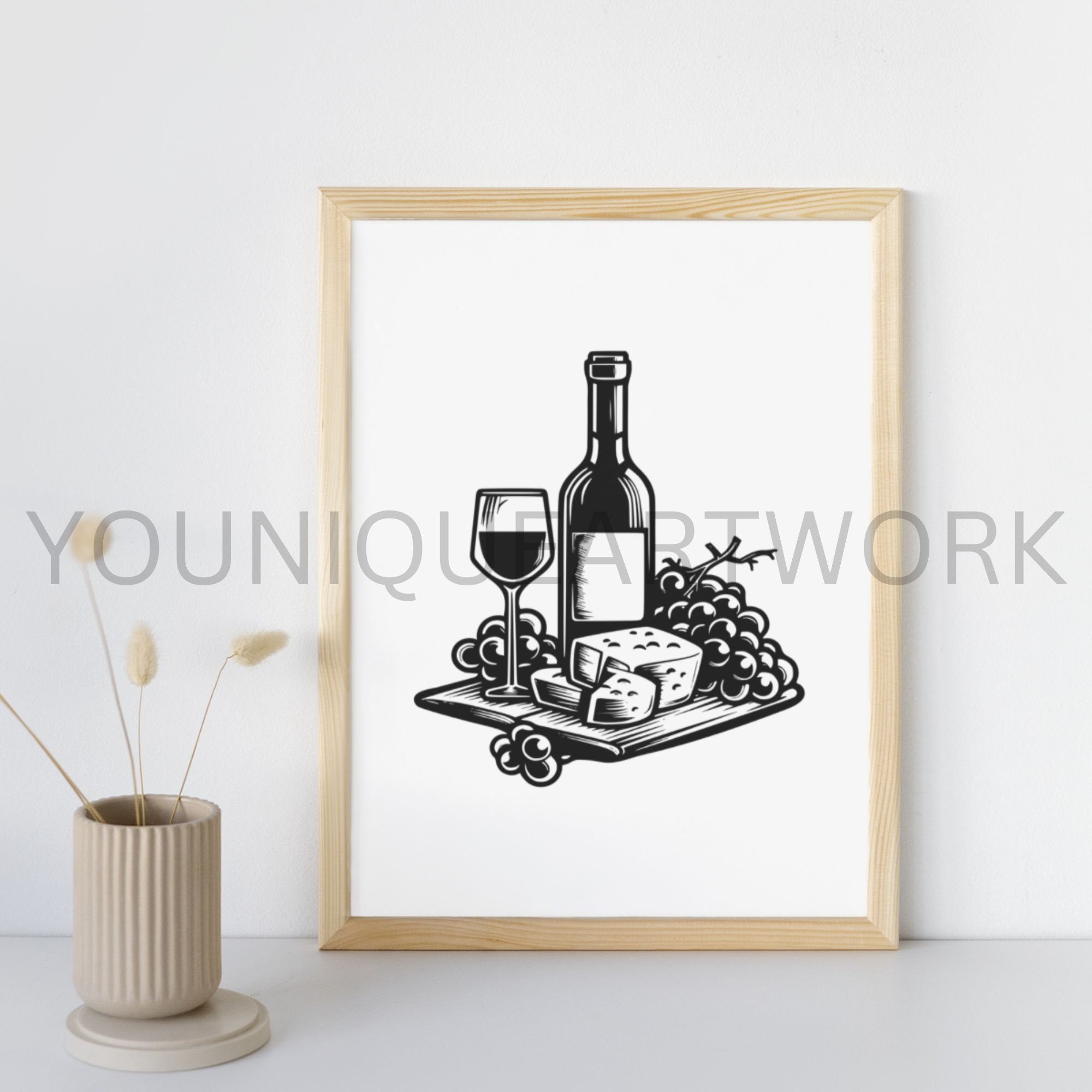 Vin et fromage SVG Bundle, PNG, Clipart amateur de vin, Illustration ...