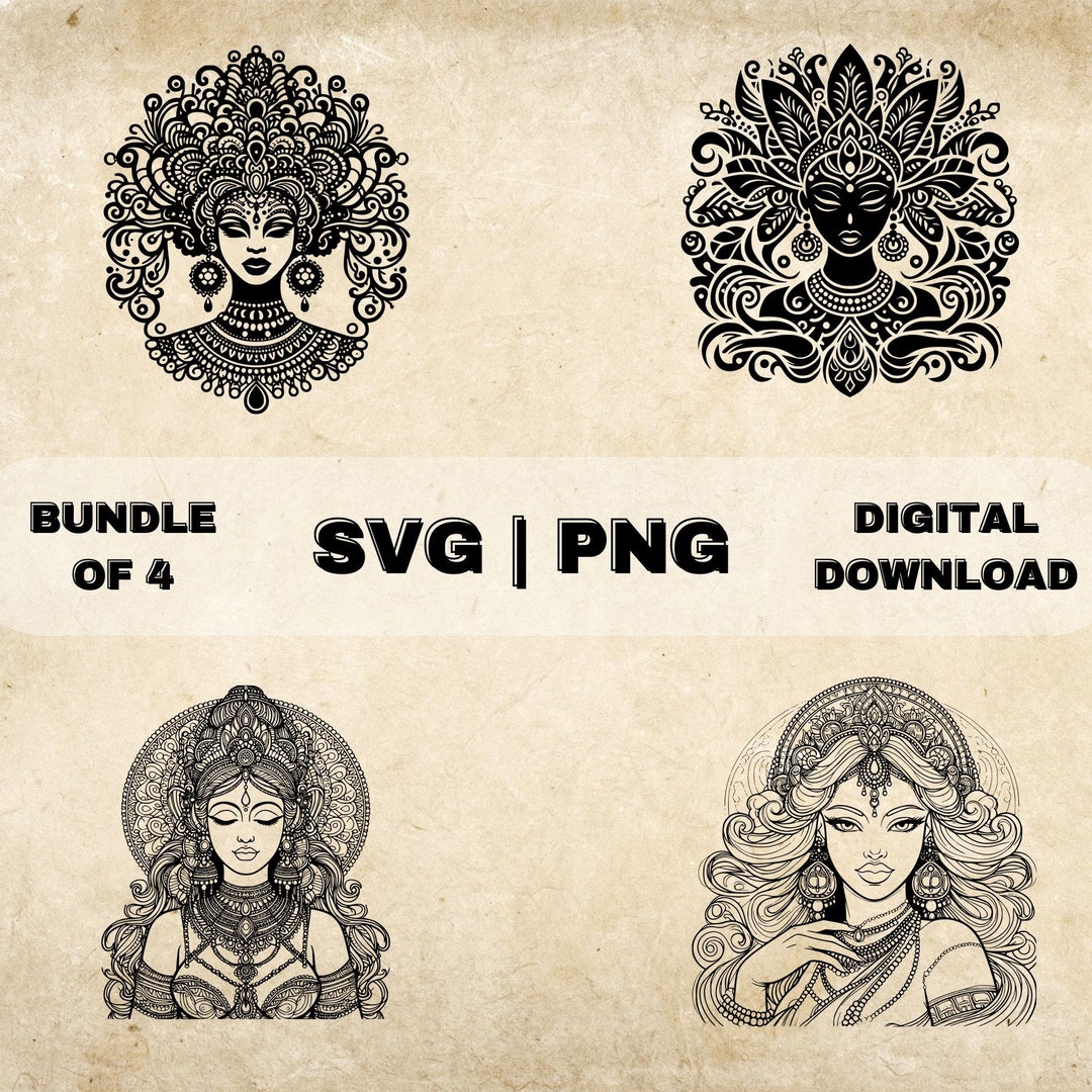 Oshun SVG Bundle, African Goddess Clipart, Hand Drawn Yoruba Mythology ...