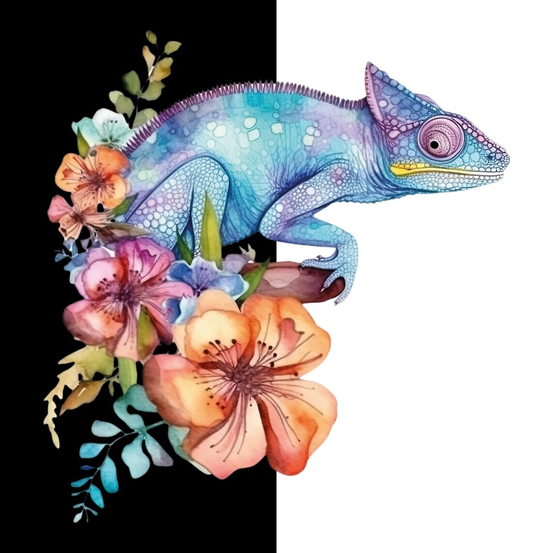 Chameleon Watercolor Clipart, Chameleon PNG, Chameleon Clip Art ...
