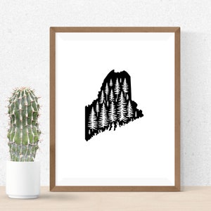 Maine State SVG Bundle, Maine Clipart, Maine Bird, Tree, Pine Cone Art ...