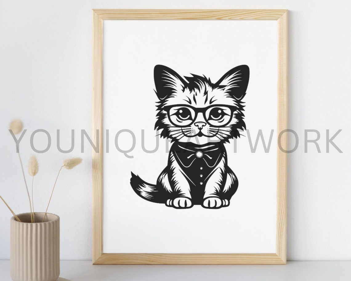 Funny Cat SVG Bundle PNG Cute Cats Clipart Hand Drawn Humor - Etsy