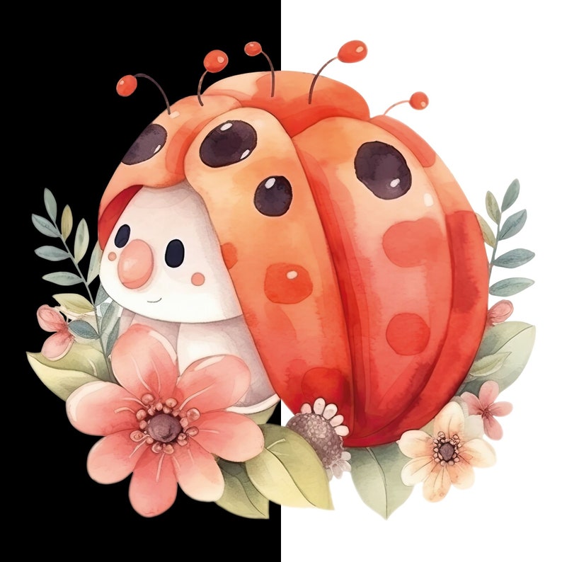 Cute Ladybug Clipart, Lady Bug PNG Files for Sublimation, Ladybug Clip ...
