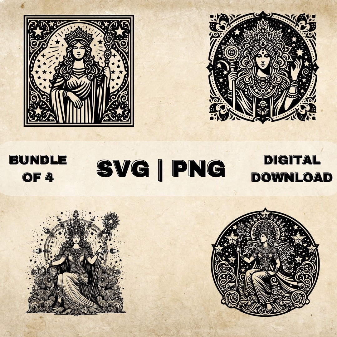 Inanna SVG Bundle, Goddess Clipart, Hand Drawn Mesopotamian Art Theme ...