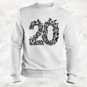 Number 20 SVG Bundle, 20th Birthday Clipart, Hand Drawn Twenty Themed ...