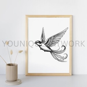 Swallow SVG Bundle, PNG, Swallow Clipart, Hand Drawn Swallows Vector ...