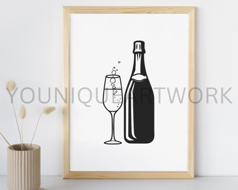 Champagne SVG Bundle PNG Champagne Clipart Hand Drawn - Etsy