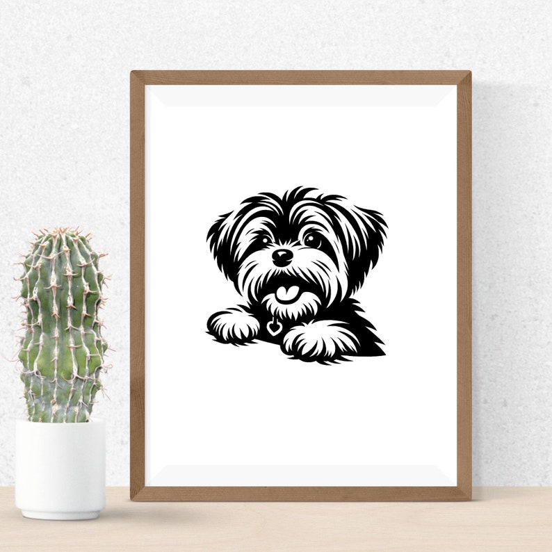 Morkie SVG Bundle, Morkie Clipart, Hand Drawn Cute Dog Theme Vector ...