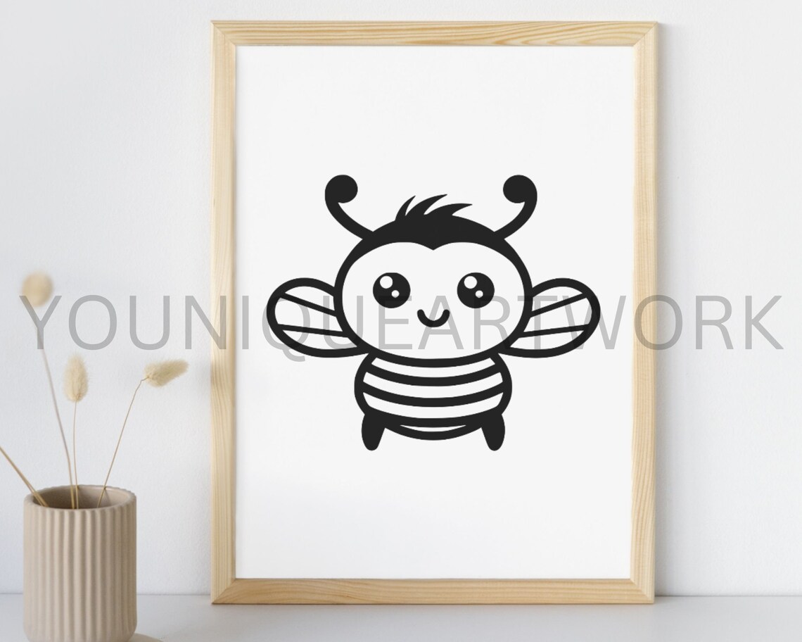 Cute Bee SVG Bundle PNG Bee Clipart Hand Drawn Bees Vector - Etsy