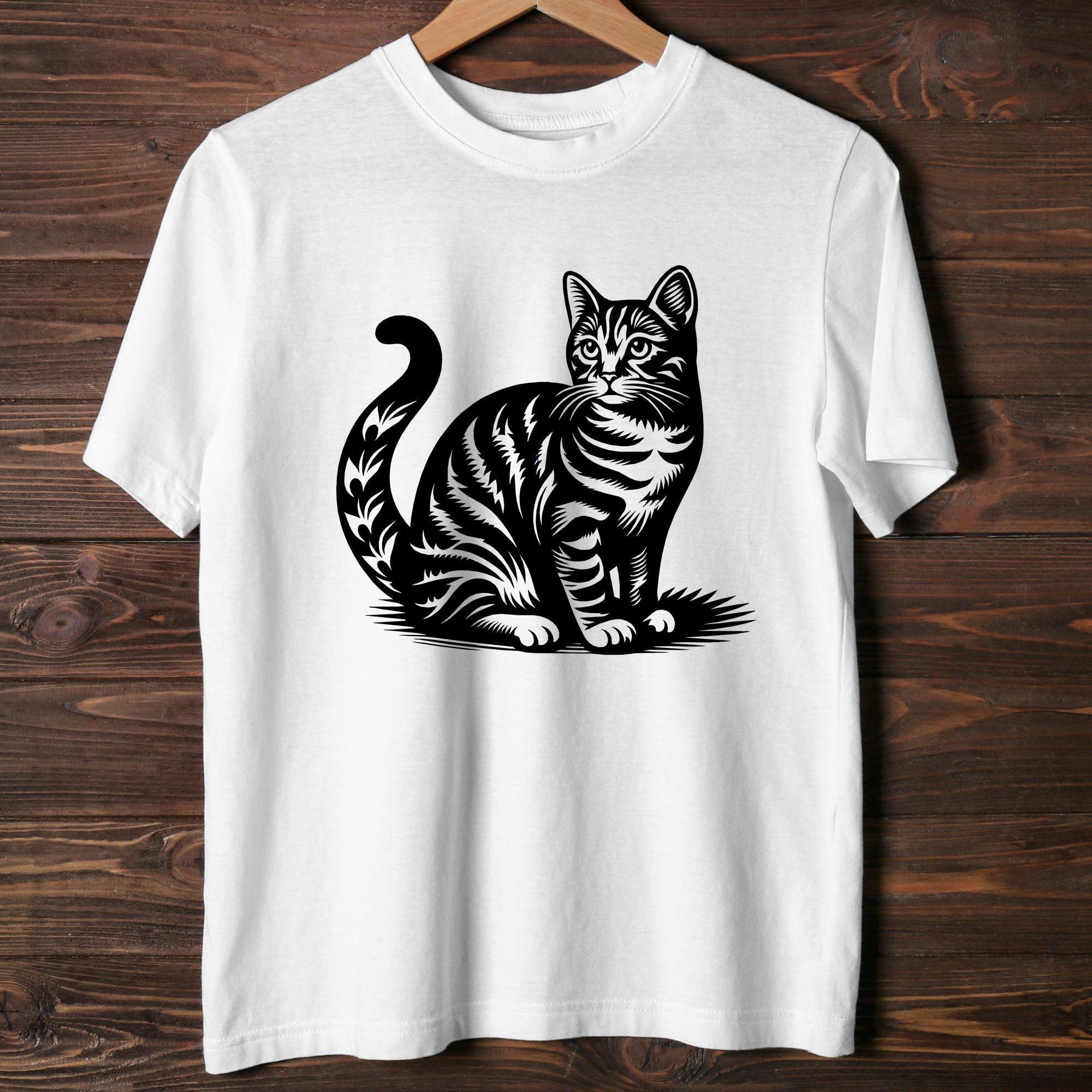 Tabby Cat SVG Bundle, Cute Cat Clipart, Hand Drawn Cats Theme Vector ...