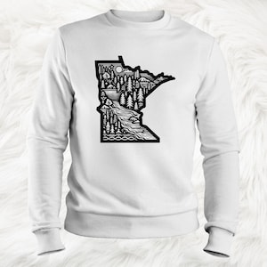 Minnesota SVG Bundle, MN State Clipart, Hand Drawn Lakes Pine Trees ...