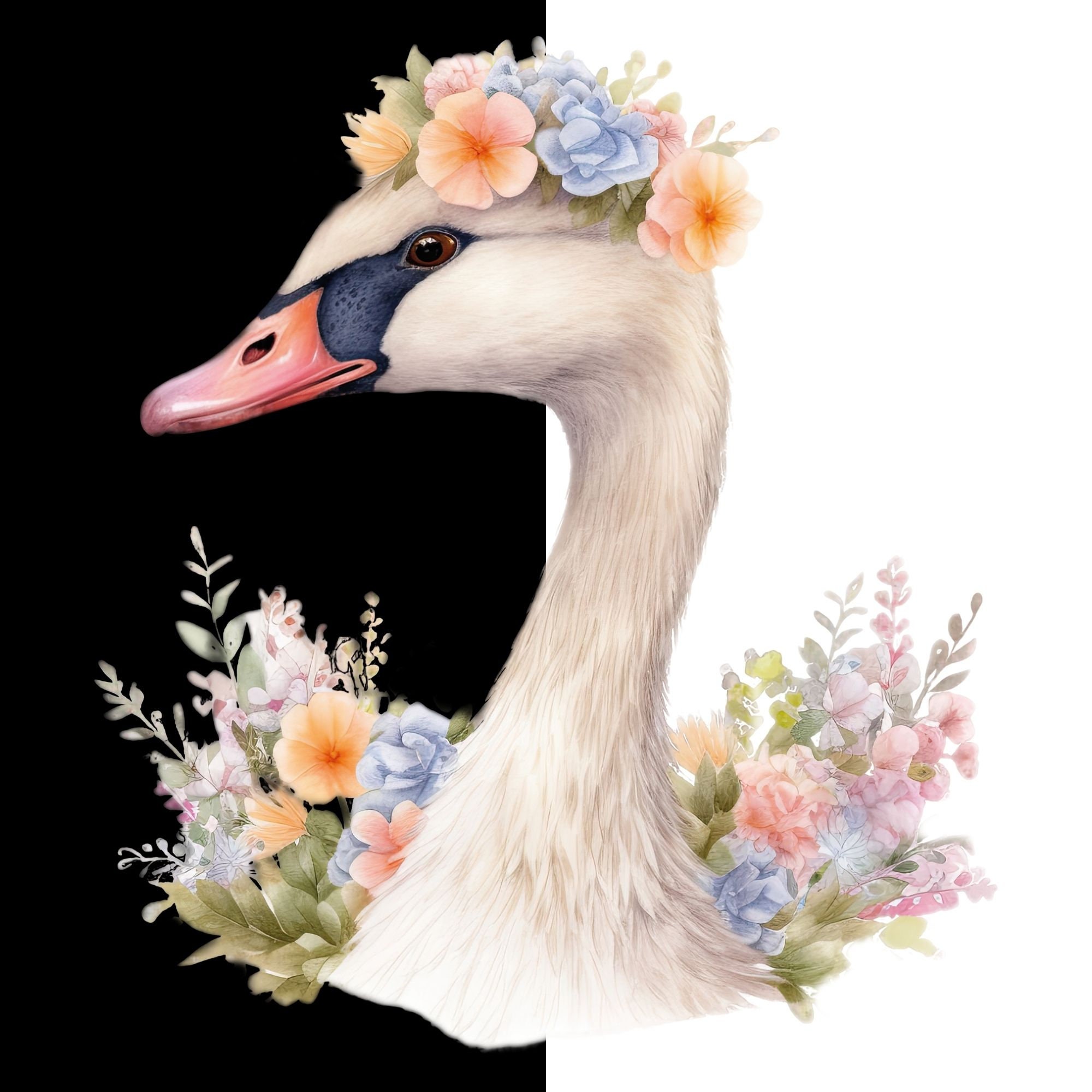 Floral Goose Clipart Goose PNG Files for Sublimation Gooses - Etsy Canada