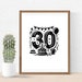 Number 30 SVG Bundle, 30th Birthday Clipart, Hand Drawn Thirty Themed ...